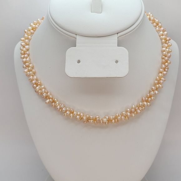 Jewelry | Vintage Double Strand Peach Dancing Pearls Chocker Necklace ...